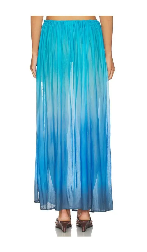INDAH Handpainted Gathered Wrap Maxi Skirt