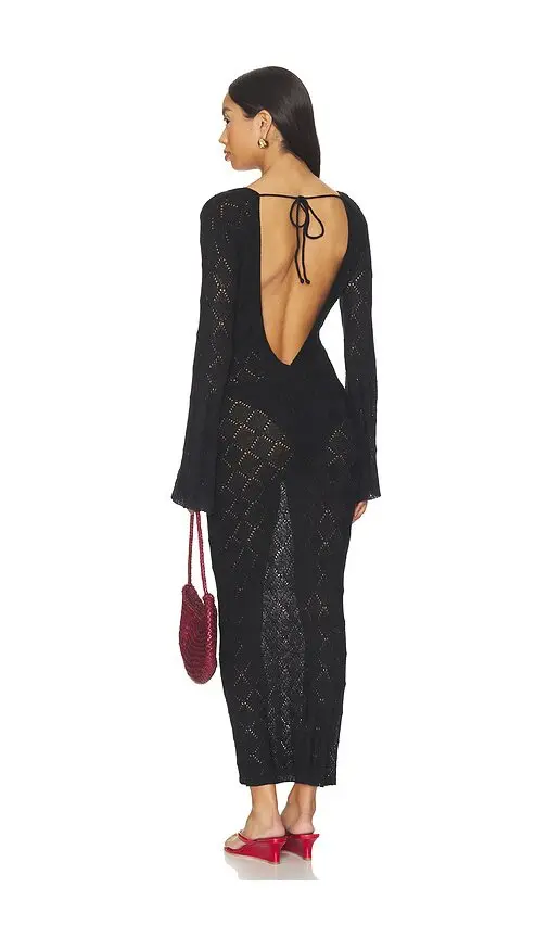 MORE TO COME Deep V Maxi Knit Dress