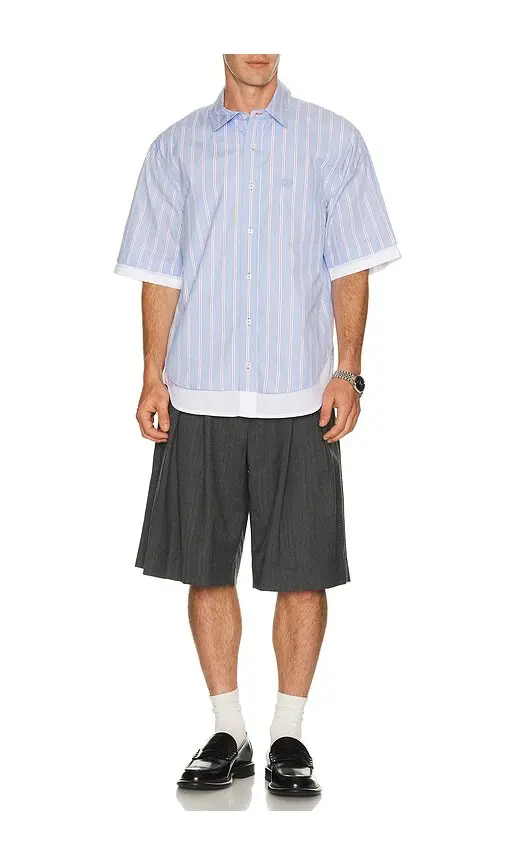 Simkhai Steven Double Layer Shirt In . Also - Blue