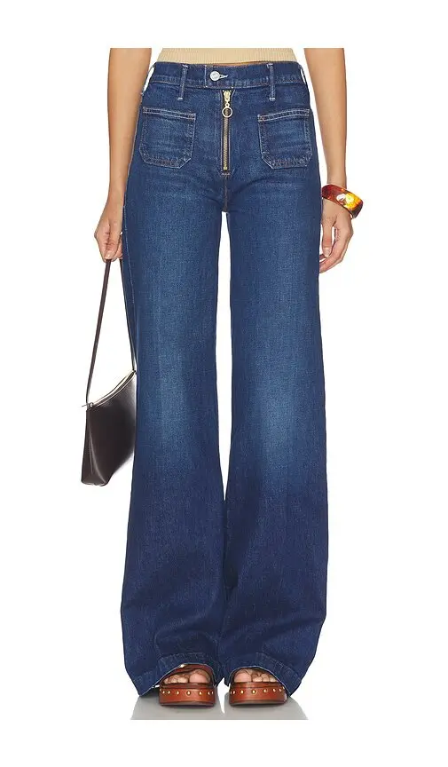 MOTHER The Patch Pocket Hustler Roller Exposed Zip Heel Jeans