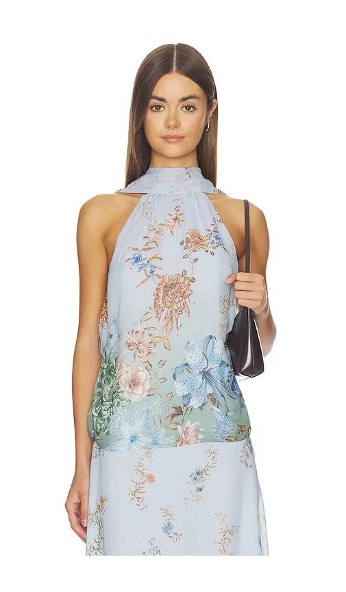 MUMA WORLD Sora High Neck Top With Attached Scarf