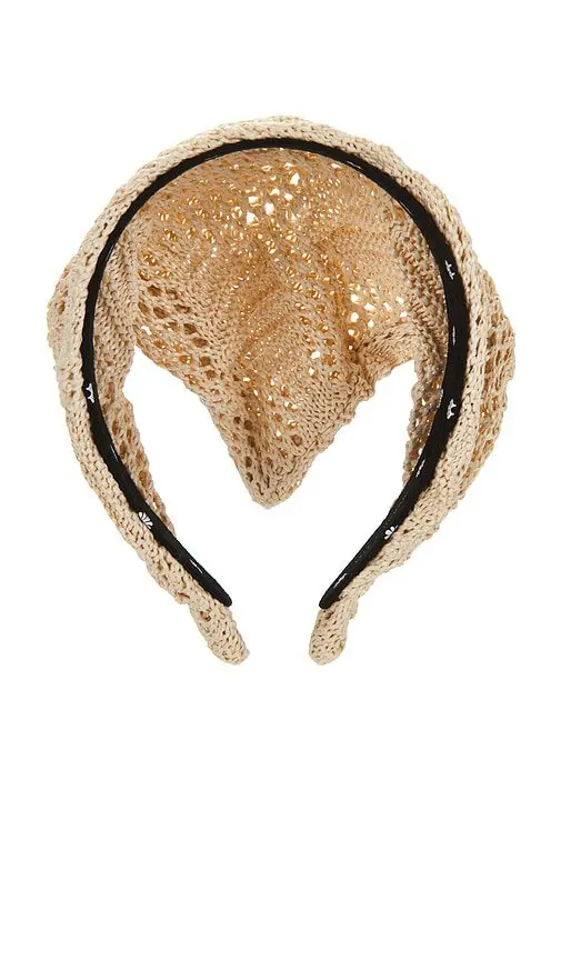 Lele Sadoughi Jackie Crochet Raffia Handkerchief Headband