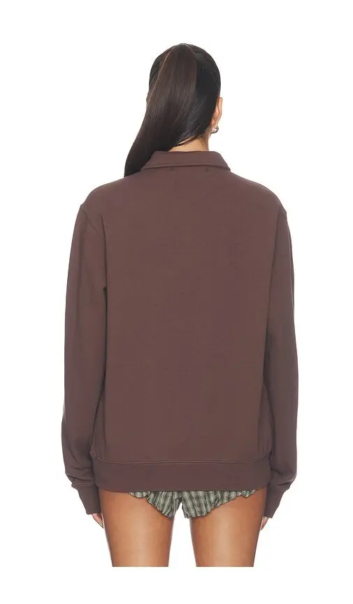 QUIET GOLF Monogram Washed Rugby Sweater - Black