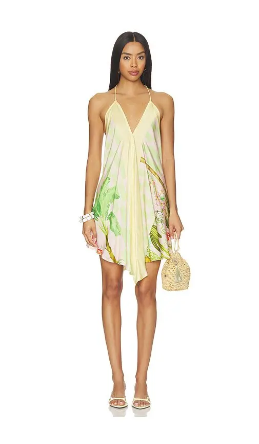 Verandah Handkerchief Mini Dress - Yellow