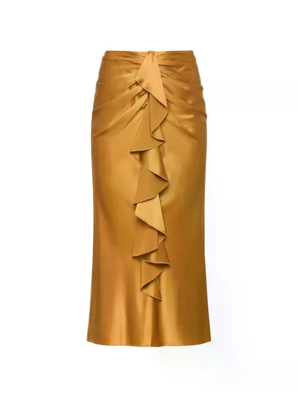 Cinq À Sept Cynthia Silk Ruffled Skirt - Yellow