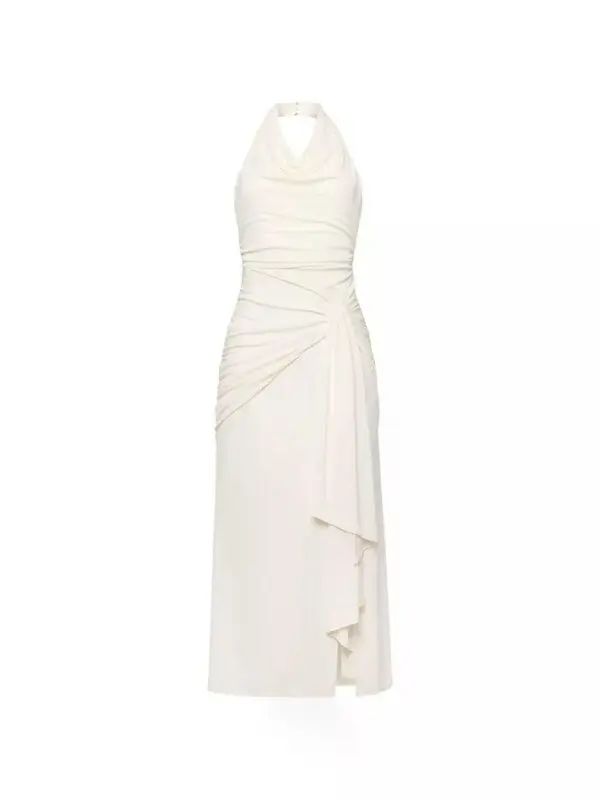 Cinq À Sept Kaia Ruched Draped Dress - Neutrals