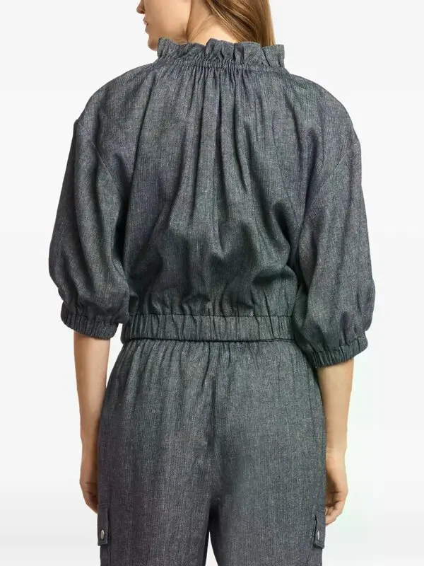 Cinq À Sept Ruffled-collar Herringbone Jacket