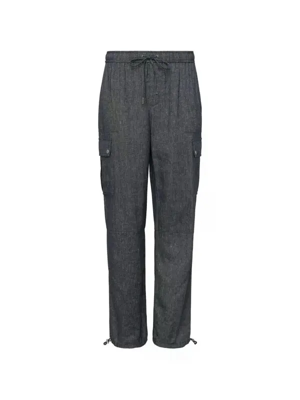 Cinq À Sept Navy Herringbone Cargo Pants - Blue