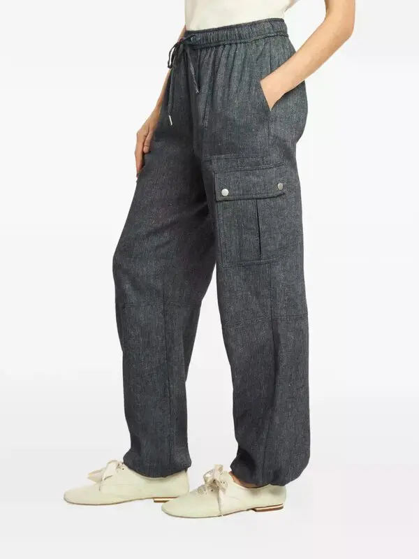 Cinq À Sept Navy Herringbone Cargo Pants