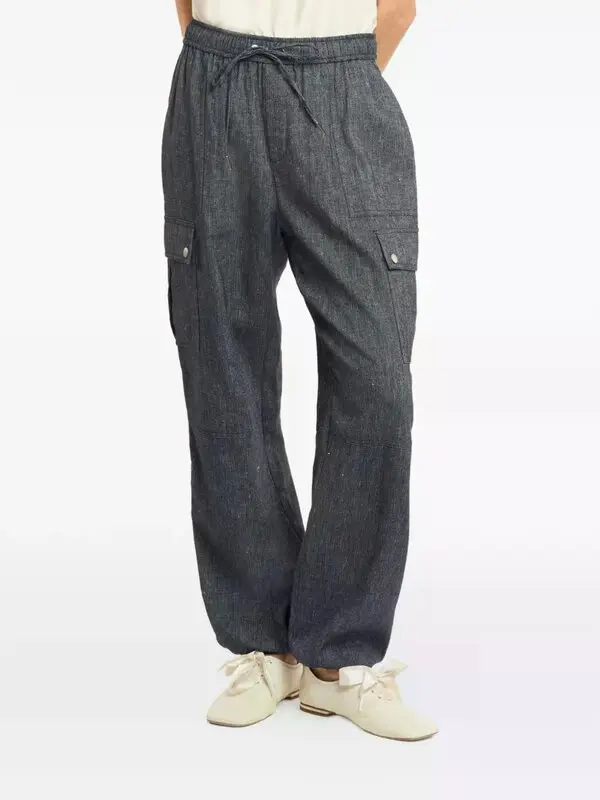 Cinq À Sept Navy Herringbone Cargo Pants