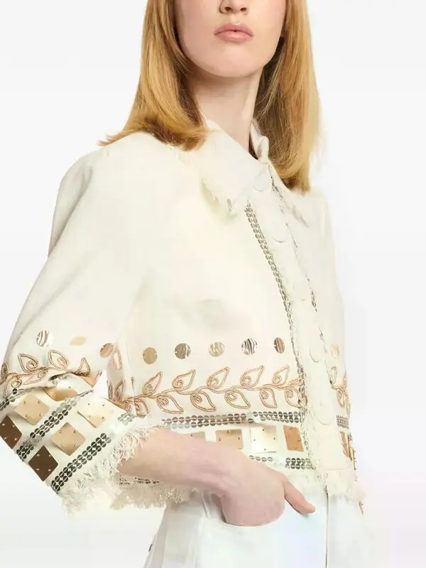 Cinq À Sept Nadia Sequin-embellished Fringed Jacket
