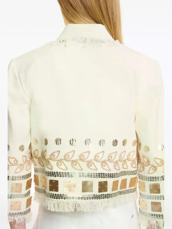 Cinq À Sept Nadia Sequin-embellished Fringed Jacket