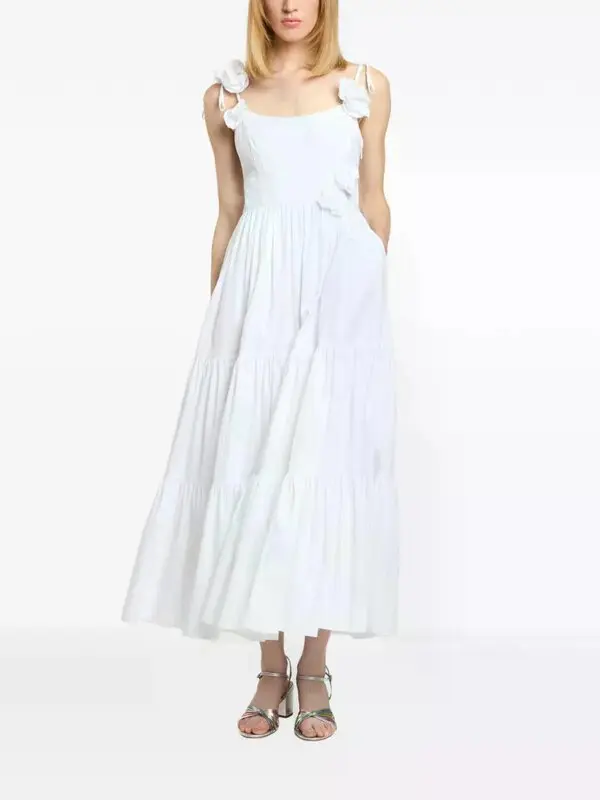 Cinq À Sept Kael Floral-appliqué Tiered Dress - White