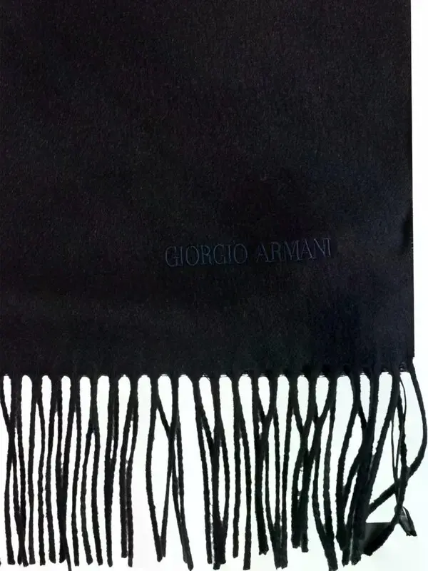 Giorgio Armani Fringed Cashmere Scarf - Blue