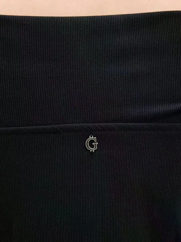 Guess Off-shoulder Ribbed Knit T-shirt