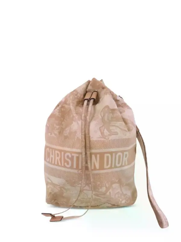 Dior Toile De Jouy Drawstring Pouch Handbag