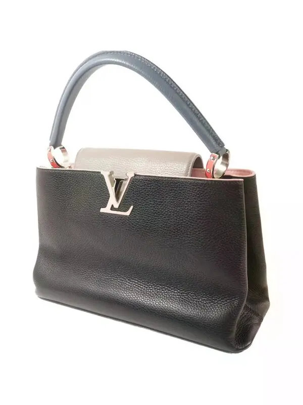 LOUIS VUITTON Capucines Mm Leather Tote Bag - Black