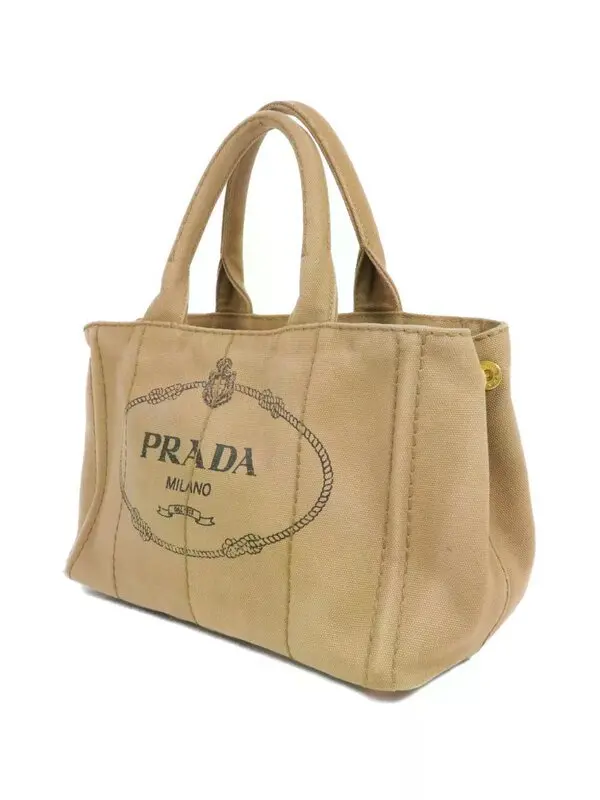 Prada Canapa Logo-print Shoulder Bag - Neutrals