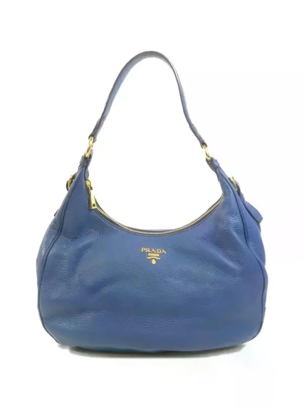 Prada Logo-plaque Shoulder Bag - Blue