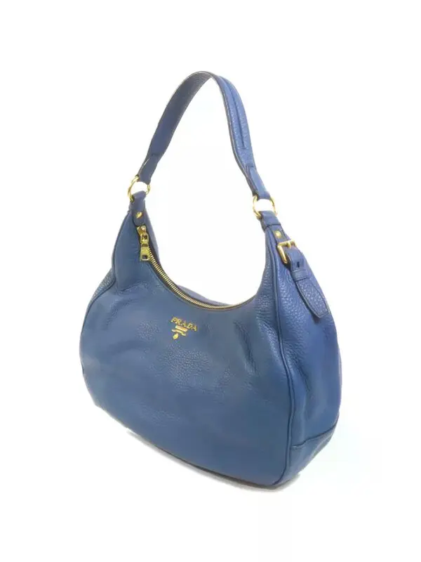 Prada Logo-plaque Shoulder Bag - Blue