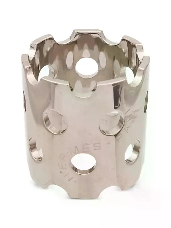 Hermès Perforated Scarf Ring - Silver