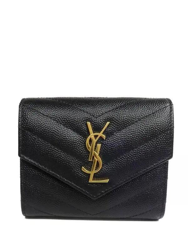 Saint Laurent Cassandre Three-fold Wallet - Black
