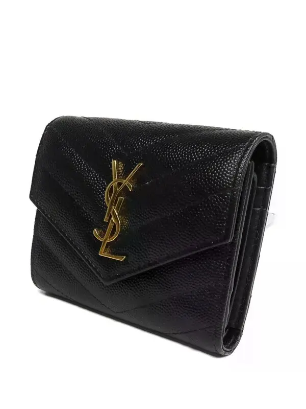 Saint Laurent Cassandre Three-fold Wallet - Black