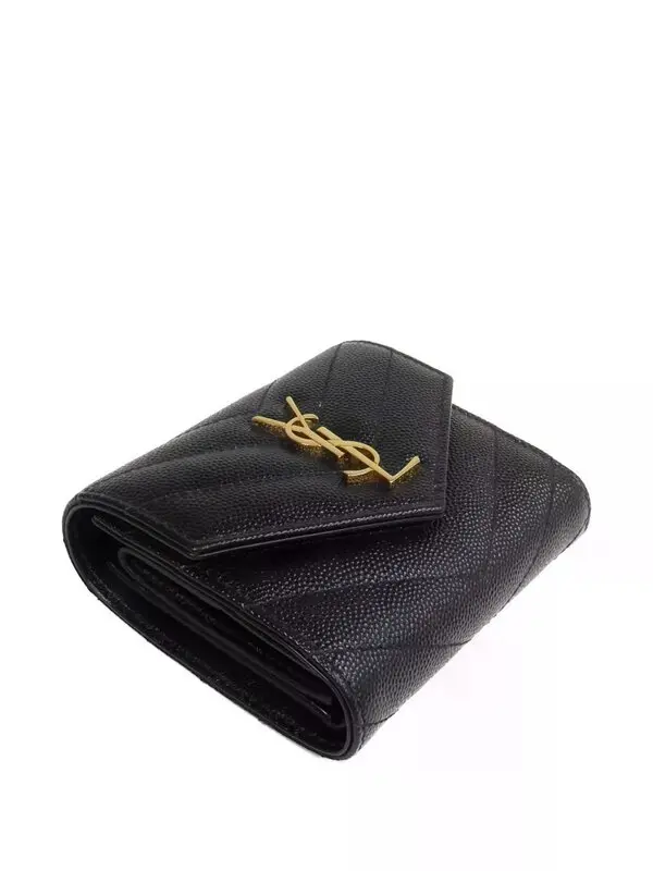 Saint Laurent Cassandre Three-fold Wallet - Black