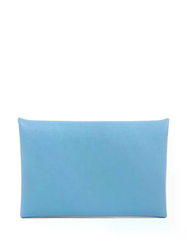 Hermès 2018 Calvi Epsom Card Holder - Blue