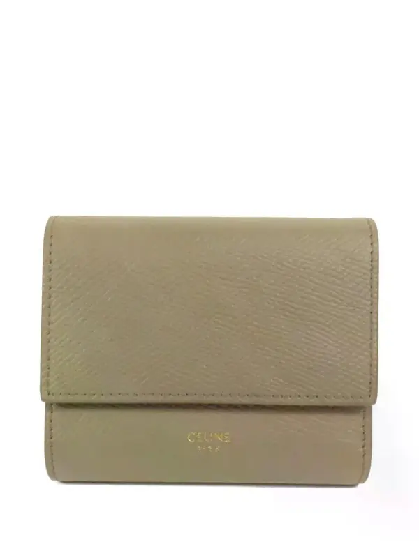 Celine Grainy Leather Wallet - Neutrals