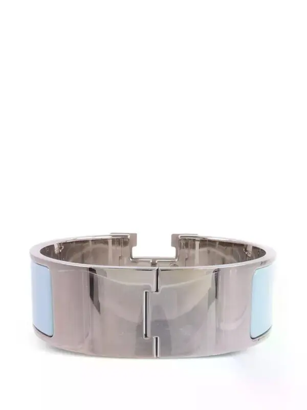 Hermès Clic Clac H Enamel Bracelet - Silver