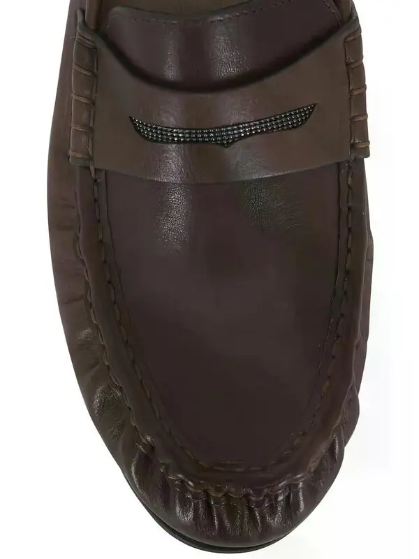 Brunello Cucinelli Monili-embellished Leather Loafers