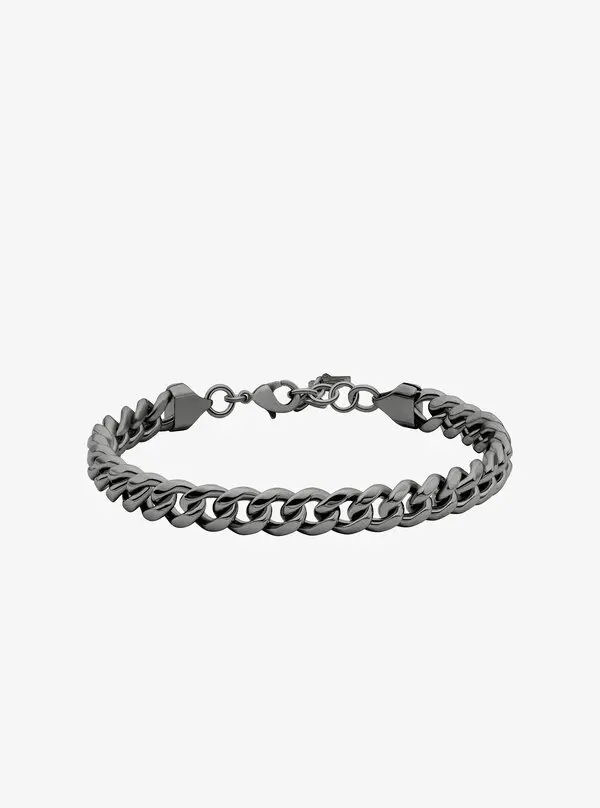Michael Kors Precious Metal-plated Brass Curb-link Chain Bracelet - Grey