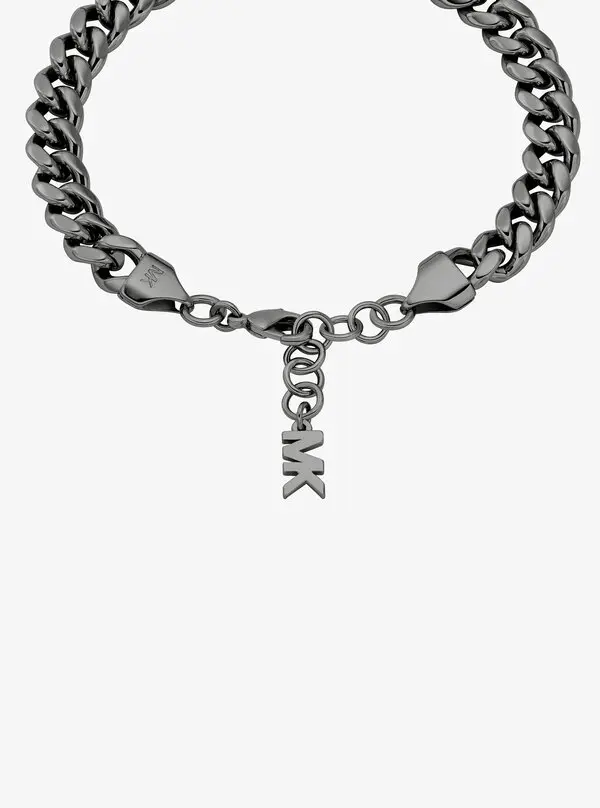 Michael Kors Precious Metal-plated Brass Curb-link Chain Bracelet - Grey