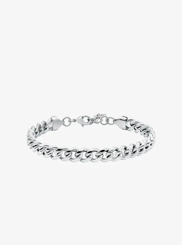 Michael Kors Precious Metal-plated Brass Curb-link Chain Bracelet - Silver