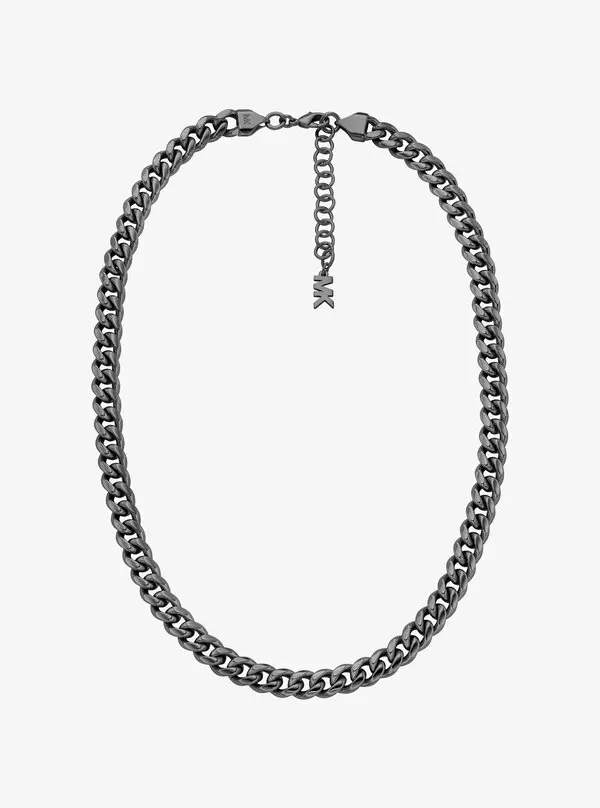 Michael Kors Precious Metal-plated Brass Curb-link Chain Necklace - Grey