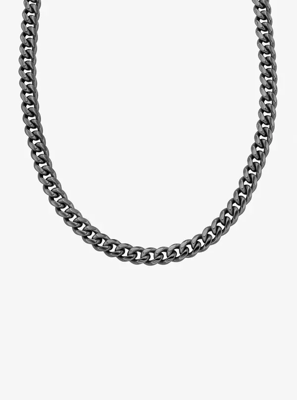 Michael Kors Precious Metal-plated Brass Curb-link Chain Necklace - Grey
