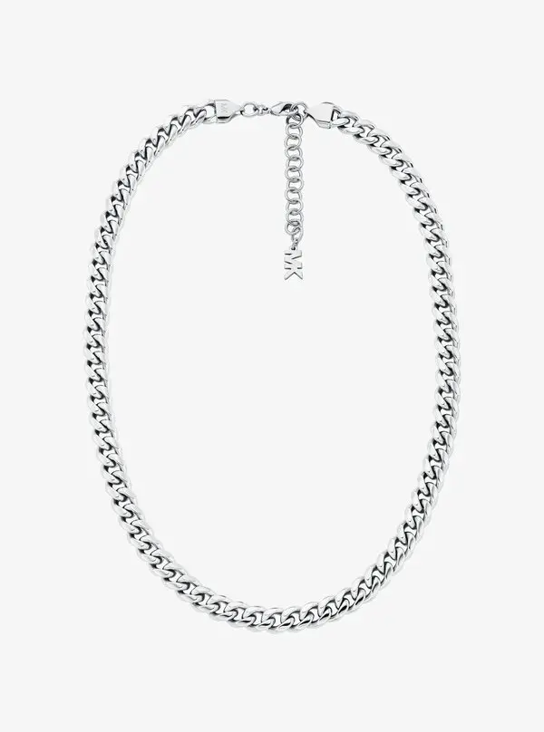 Michael Kors Precious Metal-plated Brass Curb-link Chain Necklace - Silver