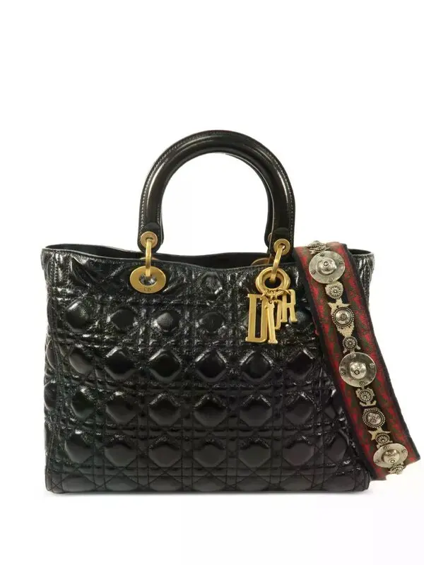 Dior Lady Cannage Shoulder Bag - Black