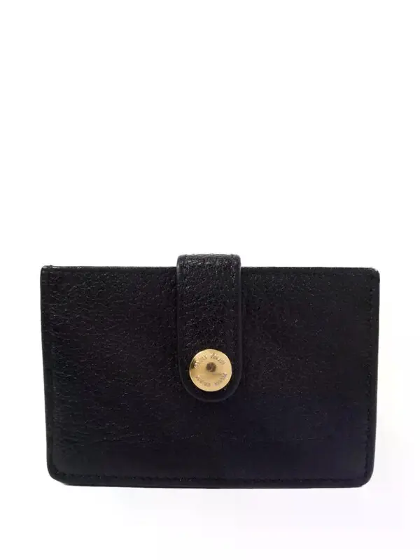 Miu Miu Logo-plaque Leather Card Holder - Black