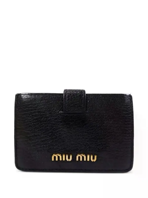 Miu Miu Logo-plaque Leather Card Holder