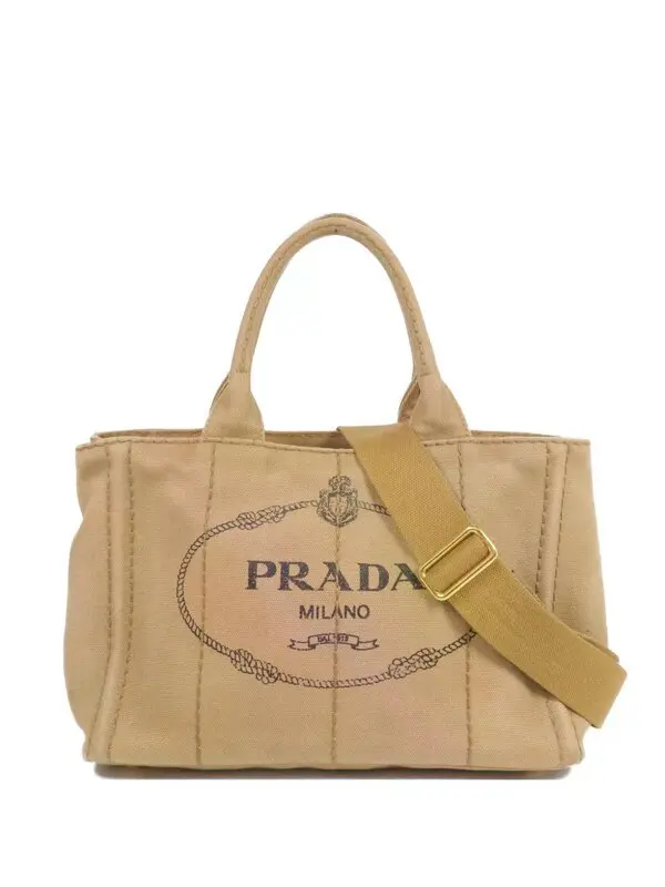 Prada Canapa Logo Print Shoulder Bag