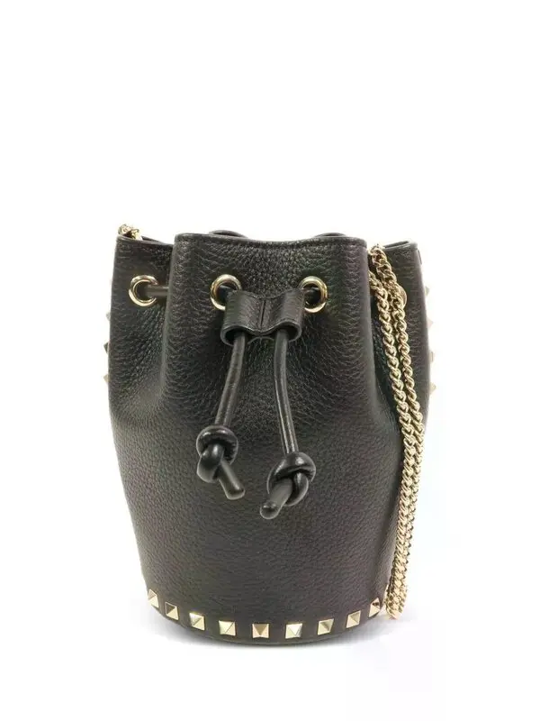 Valentino Garavani Rockstud Chain Bucket Bag - Black