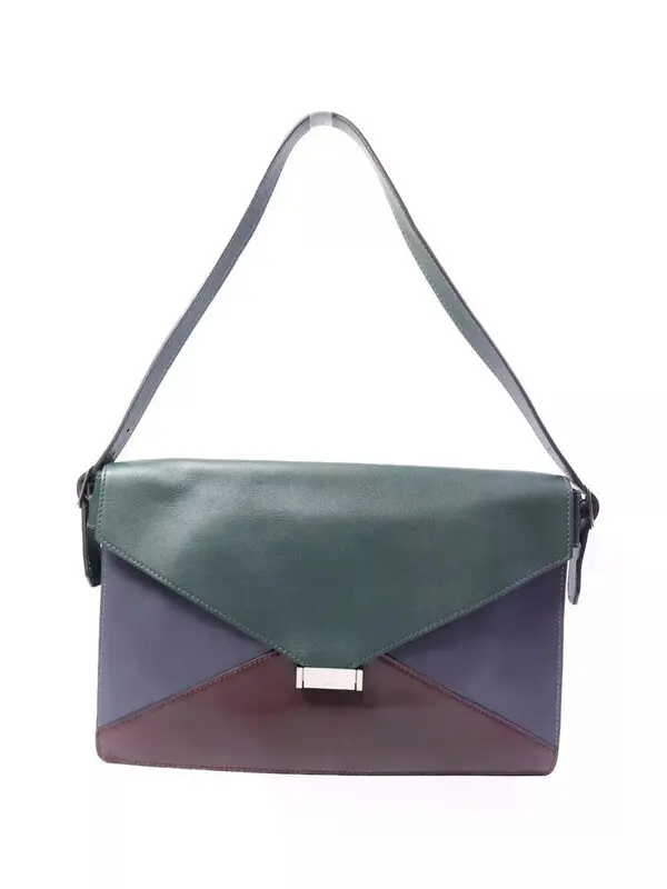 Celine Colour-block Design Shoulder Bag - Red