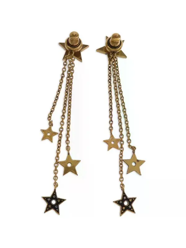 Dior Star Drop Earrings - Gold