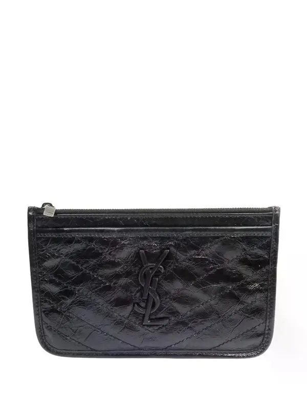 Saint Laurent Niki Quilted Clutch Bag - Black