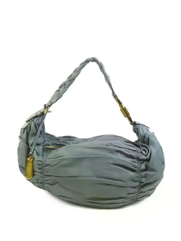 Bally Ruched Leather Shoulder Bag