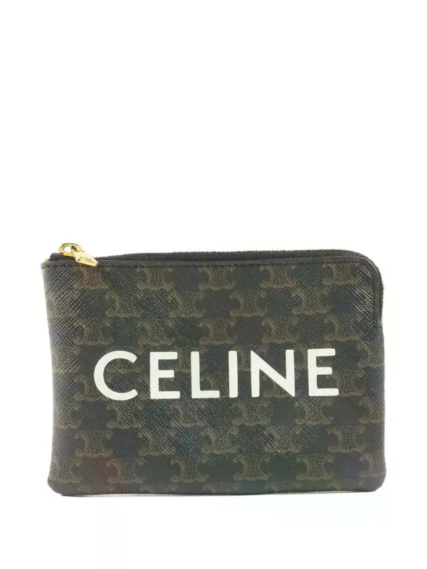 Celine Logo-print Coin Case - Black