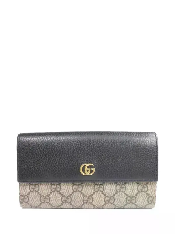 Gucci Gg Supreme Marmont Wallet - Neutrals