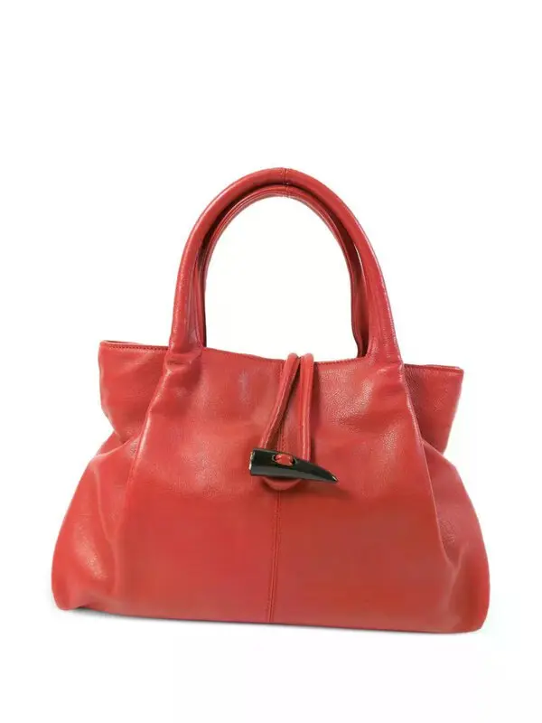 Burberry Leather Tote Bag - Red